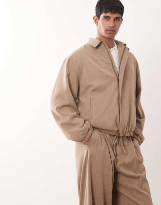 Asos Blouson densemble pliss&eacute; &eacute;l&eacute;gant - Beige-Neutre