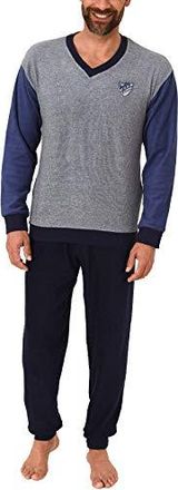 Normann Pyjama décontracté en tissu éponge pour homme - Manches longues - Avec poignets - 291 101 13 575 - Bleu - XXX-Large