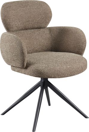 Novel Armlehnstuhl, Taupe, Metall, Textil, Drehkreuz, 64x88x62 cm, Sitzfl&auml;che 360&deg; drehbar, Esszimmer, St&uuml;hle, Esszimmerst&uuml;hle, Armlehnenst&uuml;hle