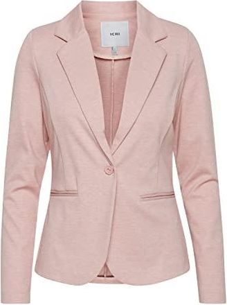 Ichi IHKATE BL Blazer Court pour Femme - Blazer à Un Bouton avec Stretch et col à Revers, Rose fumé mélangé (12524), L