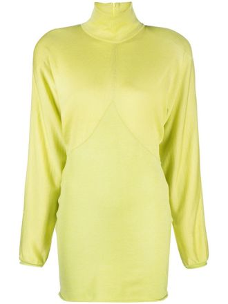 Philosophy di Lorenzo Serafini robe en maille &agrave; manches drap&eacute;es - Vert