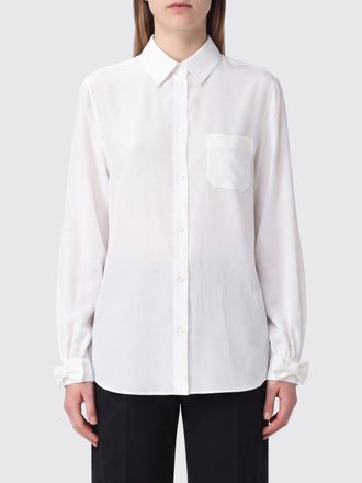 Valentino Garavani Chemise en coton &agrave; manches longues avec col fran&ccedil;ais et poche plaqu&eacute;e