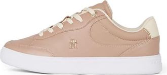 Tommy Hilfiger Baskets Femme Essential Chic en Cuir, Marron (Claystone), 38