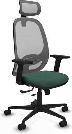 Piqueras y Crespo B&uuml;rostuhl aus zylindrischem Stoff mit 2D-Armlehnen, h&ouml;henverstellbarer Lendenwirbelst&uuml;tze und h&ouml;henverstellbarem Kopfteil, ausgestattet mit Syncro/Tra