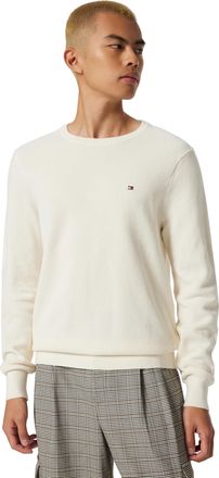 Tommy Hilfiger Herren Pullover Essential Structure Crew Neck Regular Fit, Elfenbein (Ivory Petal), 3XL