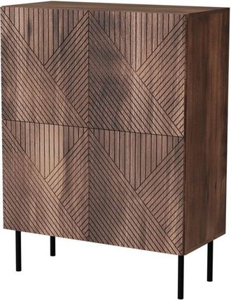 Dmora Buffet Gaby, buffet de salon avec deux portes battantes, surélevé du sol, 118x40 h89 cm, noyer