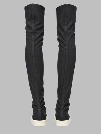 Rick Owens High Sock Stretch-Cotton Boot - Black