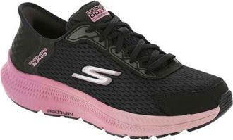 Skechers Go Run Consistent 2.0 Cameroon, Baskets pour Femme, Black Textile Mauve Trim, 36 EU