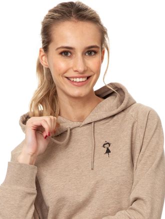 FellHerz Damen Hoodie Yoga-M&auml;dchen Bio, fair, vegan und handbedruckt (DE/NL/SE/PL, Alphanumerisch, L, Regular, Regular, Heather Sand)