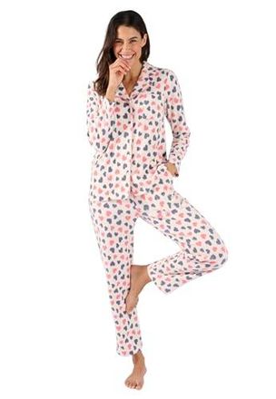 Damart Pyjama Maille Polaire Thermolactyl Femme Blanc Imprim&eacute; Taille 50-52 (XL)