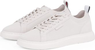 Tommy Hilfiger Sneaker TOMMY HILFIGER LIGHT CUPSOLE KNIT SEASONAL, Herren, Gr. 43, beige (natur), Leder, Textil, Schuhe Sneaker, Freizeitschuh, Halbschuh, Schn&uuml;rschu