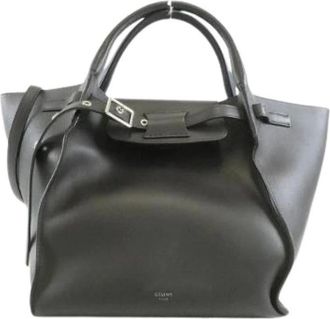 Celine Pre-owned Sac Grand Petit Sac en Cuir de Veau - Femme - Pre-owned - Noir - Taille: ONE Size