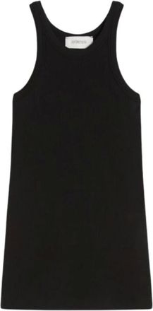 Sportmax Femme, Tops, Noir, Taille: 36 FR Ribbed Fitted Tank