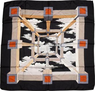 Hermès Tücher & Schals - Hermes Classic Perspective Silk Carre 90 Scarf Tuc - Gr. unisize - in Schwarz - für Damen