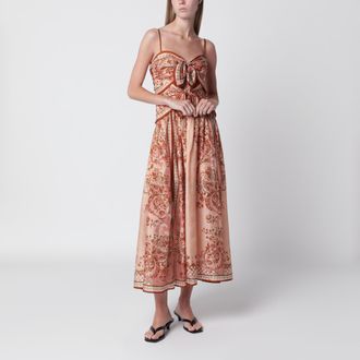 Zimmermann Aster Midikleid mit Seidenschal-Detail