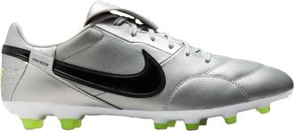 Nike Premier 3 Klassisch Fu&szlig;ballschuhe mit festem Boden f&uuml;r Herren, Leder (Silber/Schwarz)