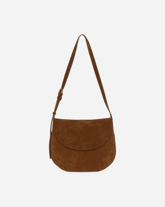 Arket Umh&auml;ngetasche Aus Veloursleder -Braun