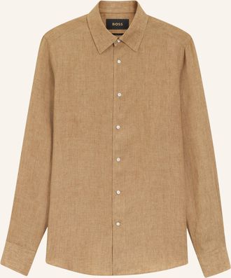HUGO BOSS Casual Hemd L-Hays-Kentw-C-252 Slim Fit beige