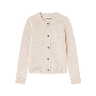 Ganni Wollmischungs-Cardigan - - Knitwear - Damen - Beige - L