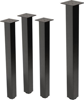 ML Design ML-Design 4er Set Tischbeine I-Design 90 cm, Dunkelgrau, Optik Industrial, Stahl pulverbeschichtet, Profil 8x8 cm, Höhenverstellbare Möbelfüße, Möbelb