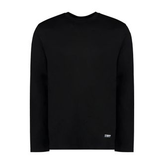 Jil Sander Lang&auml;rmeliges T-Shirt mit Rundhalsausschnitt - - Tops - Herren - Schwarzk - L