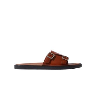 Scarosso Leder-Pantoletten - - Shoes - Herren - Braun - 45 EU