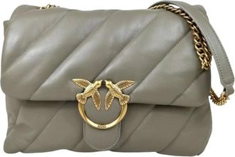 Pinko Pinko, Femme, Sacs, Vert, Taille: ONE Size Love Puff Big Shoulder Bag