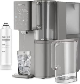 Philips Water Umkehrosmose-Wasserstation ADD6921DG/10 - Entfernt bis zu 110 Substanzen, sofortige Kühlung und Erwärmung, Filterlebensdauer 1 Jahr