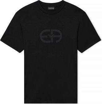 Emporio Armani Homme, Tops, Noir, Taille: 3XL T-shirt en jersey m&eacute;lang&eacute; lyocell