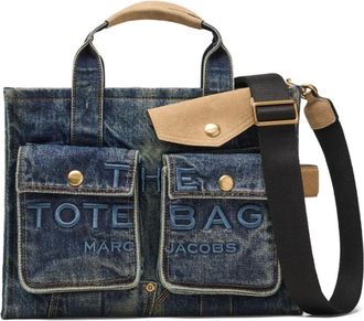Marc Jacobs Femme, Sacs, Bleu, Taille: ONE Size Denim Suede Medium Cargo Tote