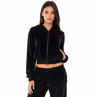 Dolce & Gabbana Femme, Sweatshirts et sweats &agrave; capuche, Noir, Taille: 38 FR SweaT-shirt &agrave; capuche court