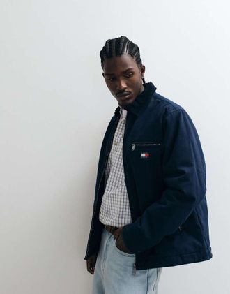 Tommy Jeans Veste matelass&eacute;e en coton - Bleu marine