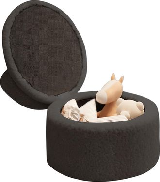 Generico Fu&szlig;hocker - Fu&szlig;hocker aus Pl&uuml;sch mit Aufbewahrung, Fu&szlig;st&uuml;tze mit R&uuml;ckenlehne, f&uuml;r Sofa, Zuhause, Wohnzimmer, Schlafzimmer, Eingang, Make-up, Lesen, Sc