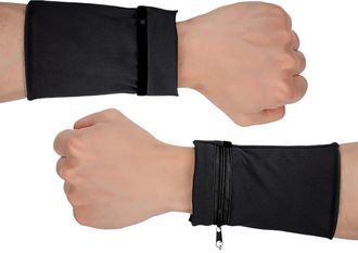 Generic Handgelenk-Brieftasche - 2 Anti-Diebstahl-Armband-Taschen, Sport-Brieftasche mit Rei&szlig;verschluss, Laufarmb&auml;nder, tragbare Geldb&ouml;rsen, Schl&uuml;ssel- und Te