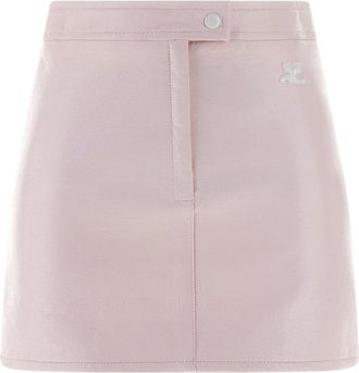 Courr&egrave;ges Femme, Jupes, Rose, Taille: 38 FR Reedition Vinyl Mini Skirt