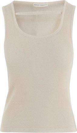 Niccol&ograve; Pasqualetti Niccol&ograve; Pasqualetti, Femme, Tops, Beige, Taille: 36 FR D&eacute;bardeur c&ocirc;tel&eacute; en coton