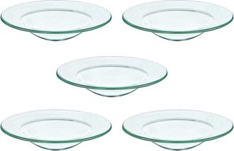 BESPORTBLE Toyvian 5 St&uuml;ck Pack Wachsschmelzschalen 10cm aus Glas Transparente Ersatz Einlagen f&uuml;r Duftlampen und Elektrische Aromatherapie &Ouml;lw&auml;rmer rutschfeste 