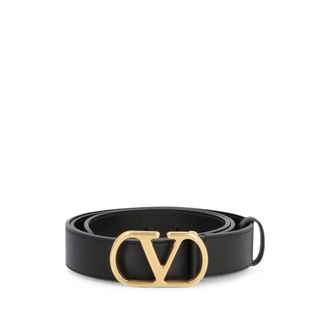 Valentino Garavani Logo-buckle Leather Belt