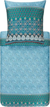 Bassetti Mako-Satin Bettw&auml;sche-Garnitur Laglio Farbe Gr&uuml;n V1 Gr&ouml;&szlig;e 135x200cm+80x80