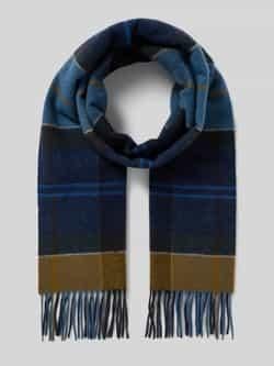 Barbour Schal aus Lammwolle mit Fransenabschluss