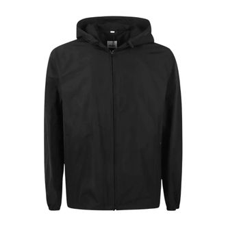Burberry Schwarze Kapuzenjacke mit Logo-Applikation - - Jackets - Herren - Schwarzk - L