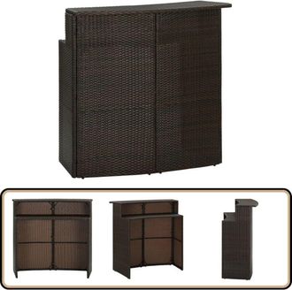 vidaXL Garten-Bartisch Braun 120x55x110 cm Poly Rattan - Gartentisch - Bartisch - Outdoor Tisch - PE-Rattan - Wetterfest