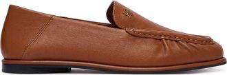 Tommy Hilfiger Slipper Tommy Hilfiger Leather Ruched Toe Loafers FW0FW09250 Braun
