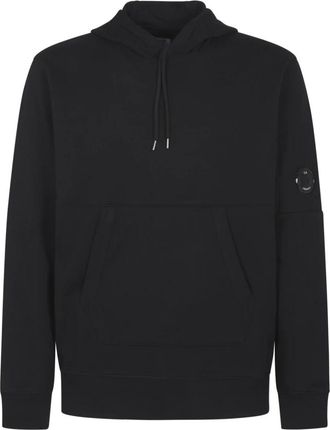 C.P. Company Schwarzer Diagonaler Fleece-Kapuzenpullover - - Sweatshirts & Hoodies - Herren - Schwarzk - M