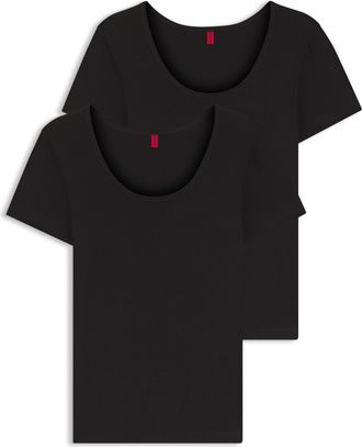 HUGO BOSS Damen Twin Rn T-Shirt, Black1, XXL EU