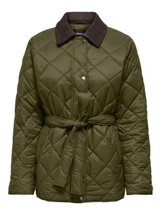 Only Steppjacke ONLY ONLTAHIA LW CORD MIX JACKET CC OTW, Damen, Gr. XS, gr&uuml;n (schwarz olive), Steppware, Obermaterial: 100% Nylon, unifarben, normal, Jacke