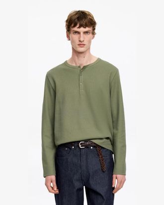 Arket Henley-Shirt -Gr&uuml;n