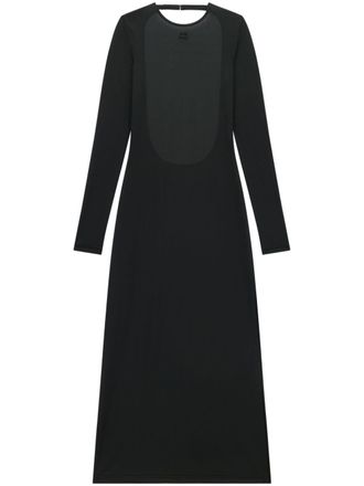 Courr&egrave;ges Semi-transparentes Midikleid mit offenem R&uuml;cken - Schwarz