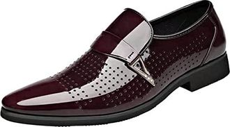 Generic Chaussures formelles pour homme, chaussures &agrave; enfiler en cuir pour homme, chaussures derbys &agrave; bout pointu mocassins formels avec boucle en m&eacute;tal, chau