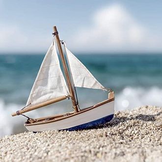 Ceanothe Tableau sur verre petit bateau 30x30 cm - Impression Image Haute D&eacute;finition Pour D&eacute;coration Murale avec Finition Brillante Fabriqu&eacute; en France